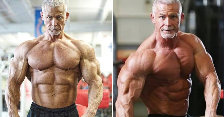 55歲大叔雖滿頭白發，卻擁有著巨獸般的肌肉，健身讓年齡只是數字